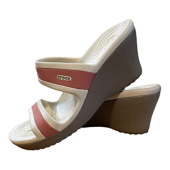 CROCS | Shoes | Crocs Womens Wedge Sandals Shima Double Strap Pink ...